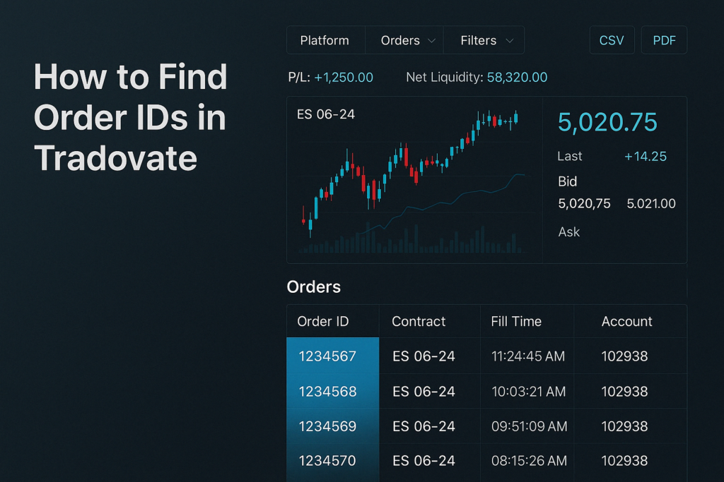Find Order IDs in Tradovate | Step-by-Step Guide (PickMyTrade)